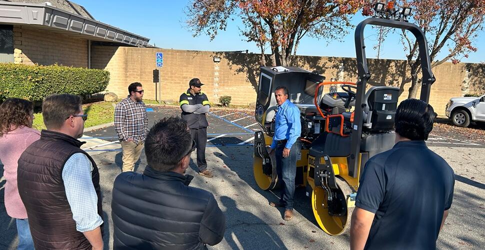 The Volvo DD25 Electric compactor goes live in California